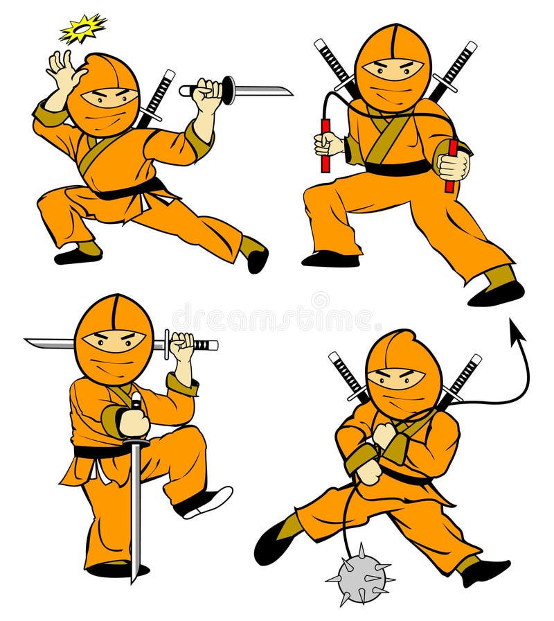 Ninja kids stock illustration. Illustration of asia, traditional - 23654080