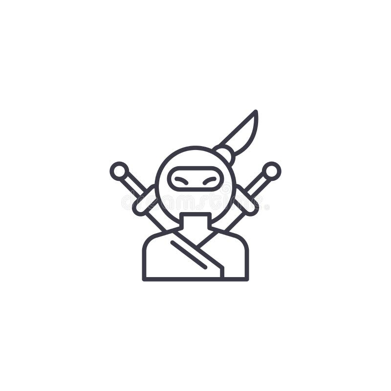 Ninja Line Icon, Asian and Character, Samurai Sign, Vector Graphics, a ...