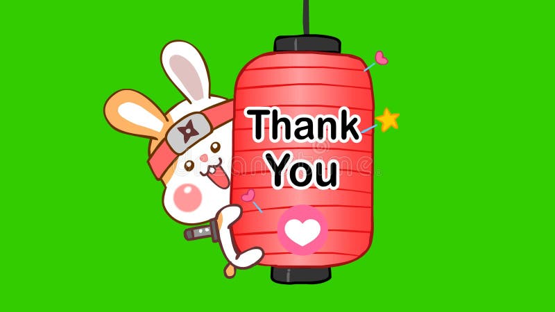 Ninja Rabbit with Lantern Animation - Green Screen Stock Video - Video ...