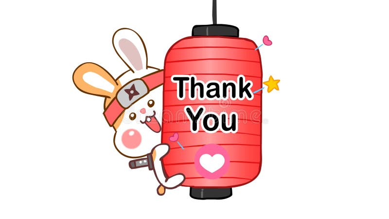 Ninja Rabbit with Lantern Animation - White Background Stock Video ...