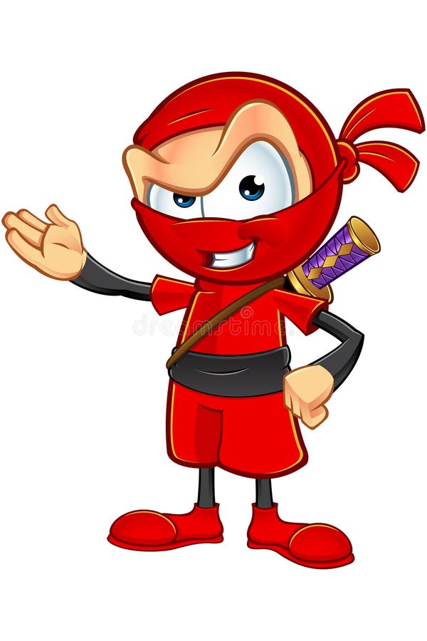 Ninja Rojo Disimulado Character Ilustración del Vector - Ilustración de ...