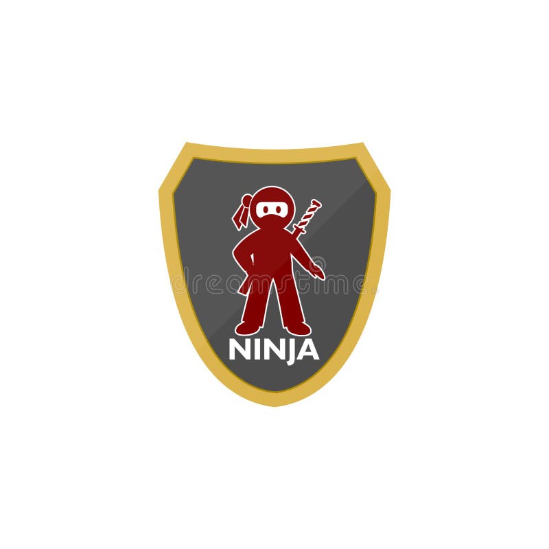 Ninja Shield Logo Icon Design Ilustración del Vector - Ilustración de ...