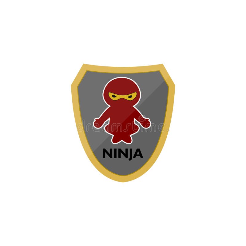 Ninja Shield Logo Icon Design Ilustração Stock - Ilustração de ...