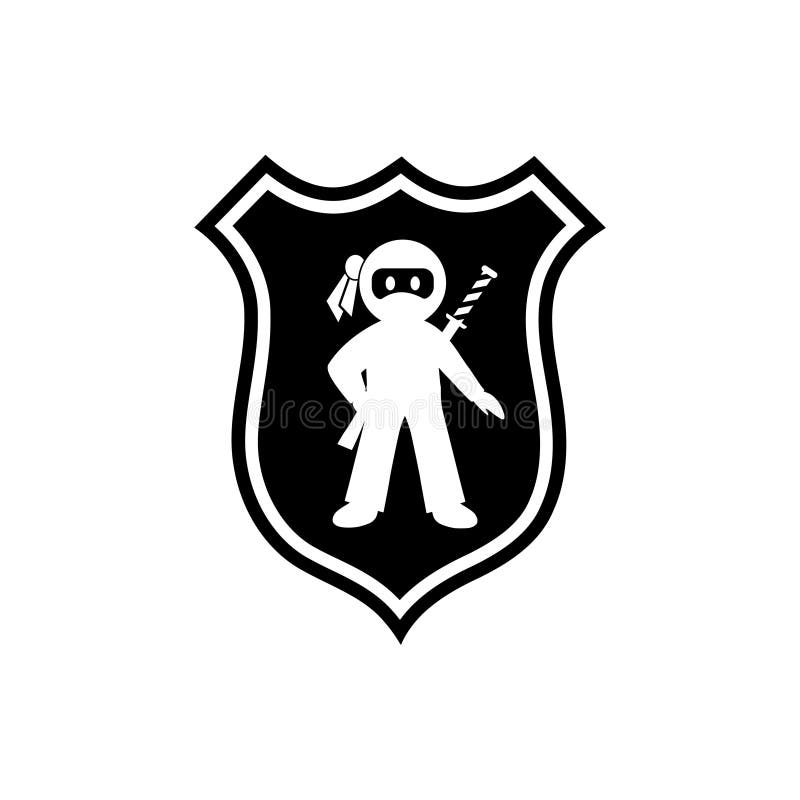 Ninja Shield Logo Icon Template Element Stock Illustration ...