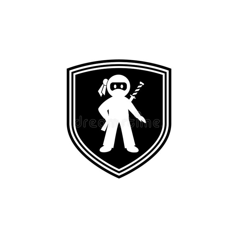 Ninja Shield Logo Icon Template Element Stock Illustration ...