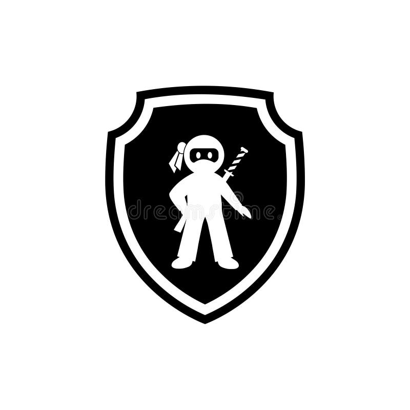 Ninja Shield Logo Icon Template Element Stock Illustration ...