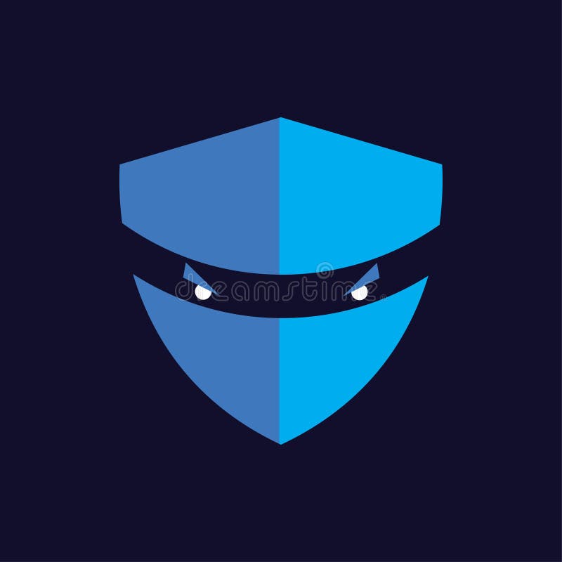 Ninja Shield Logo Icon Template Element Stock Vector - Illustration of ...