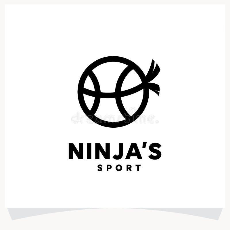 Ninja Sport Logo Design Template Stock Vector - Illustration of face ...