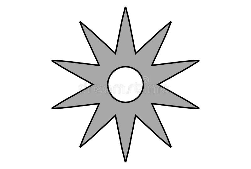Ninja Star Fight Weapon Wheel Japanese Samurai Graphic Design Element ...