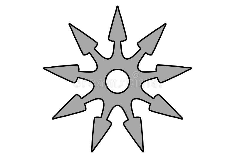 Ninja Star Fight Weapon Wheel Japanese Samurai Graphic Design Element ...