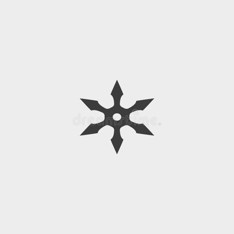 Ninja Star Icon in a Flat Design in Black Color. Vector Illustration ...