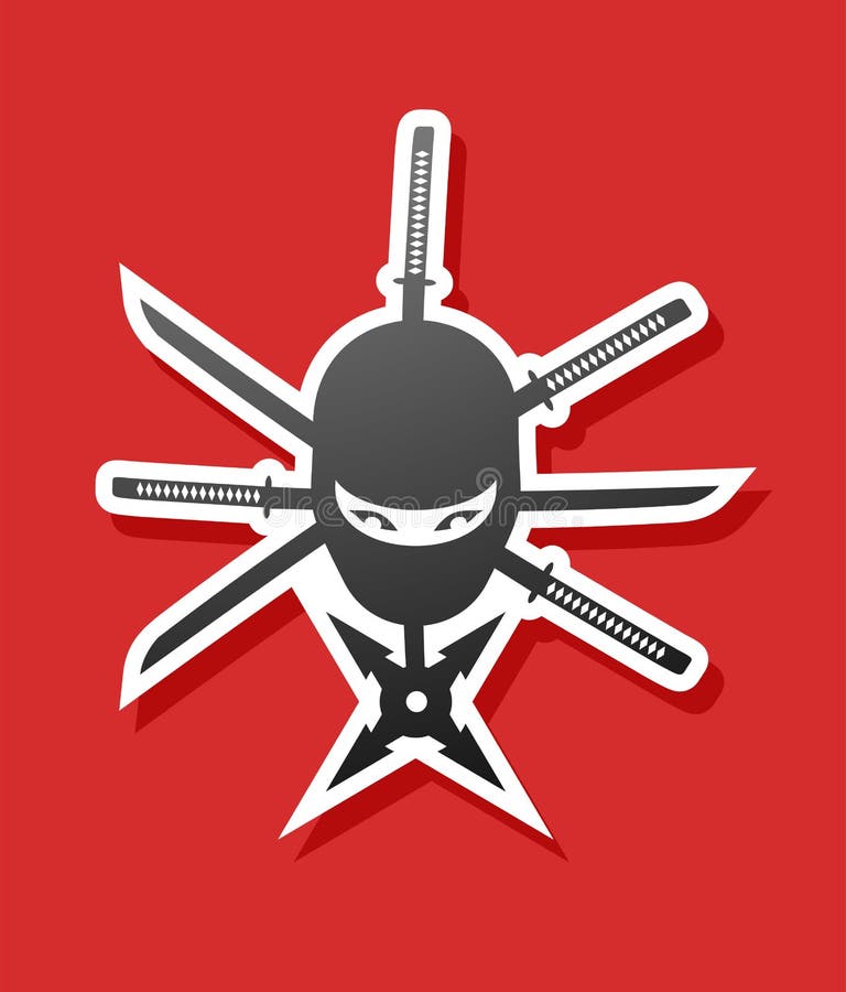 Ninja symbol stock vector. Illustration of sword, shuriken - 117534524