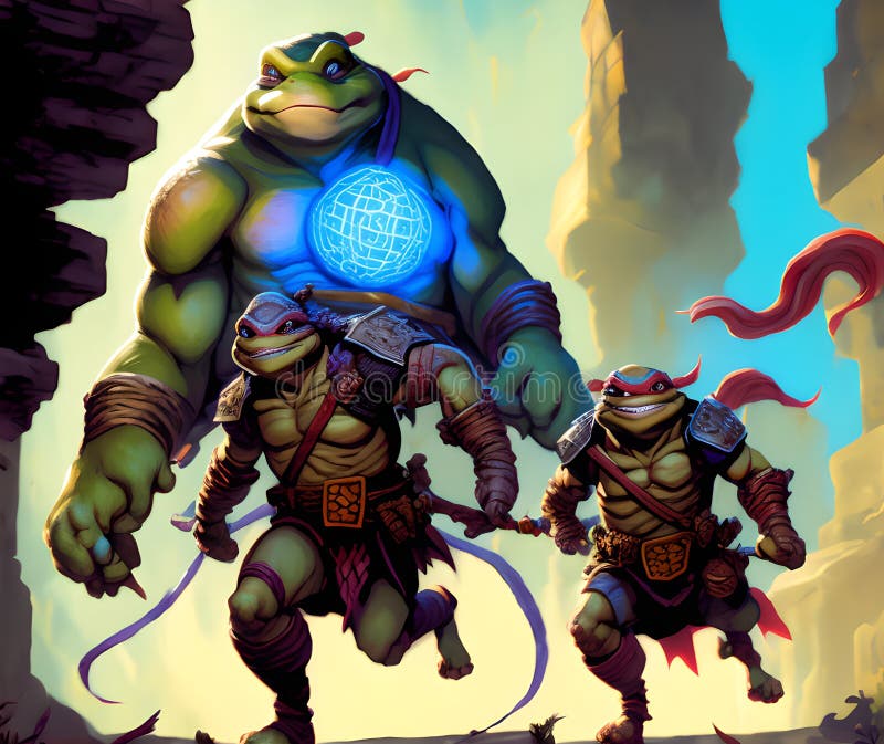 Ninja Turtles, Generative AI Illustration Stock Illustration ...