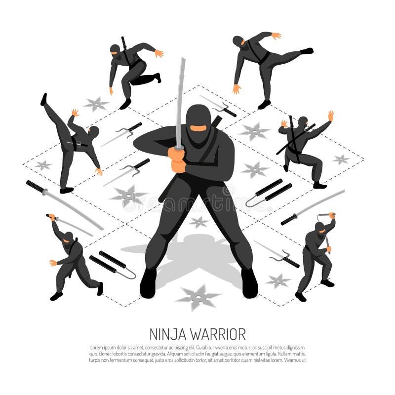 Ninja Warrior Poster ilustración del vector. Ilustración de juego ...
