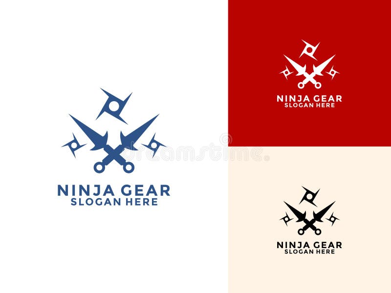 Ninja Weapons Logo Vector Design Concept, Ninja Shuriken Logo Design ...
