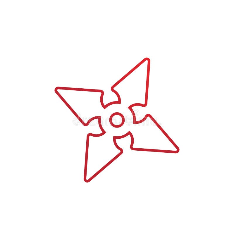 Red Ninja Star Clip Art
