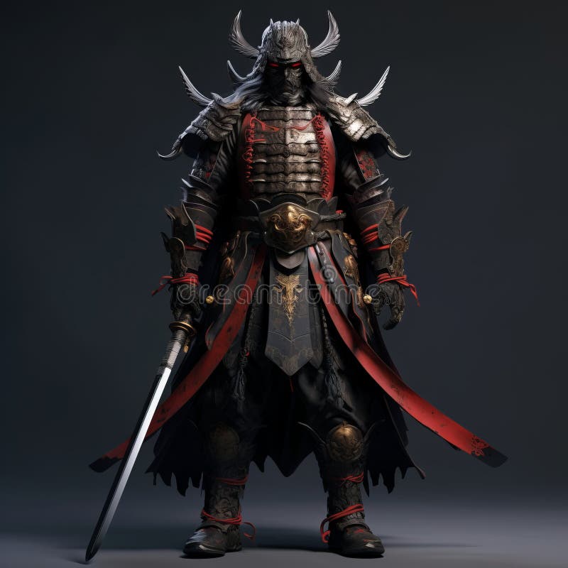 Nintendo 2 Samurai Character in Unreal Engine 5 Dark Chiaroscuro Stock ...