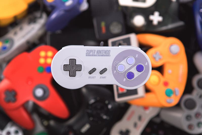 The Nintendo SNES Retro Video Game Controller Editorial Stock Image ...