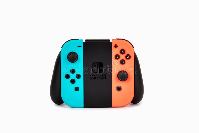 Nintendo Switch Joy-con Controller on a White Background Editorial ...