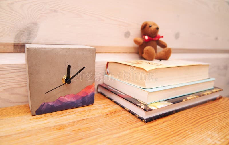 Books with clock stock image. Image of education, knowledge - 24263191