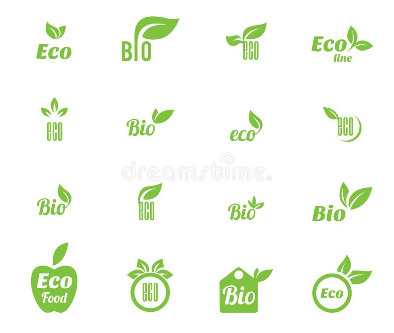 Nio Element Av Den Rena Naturen Stock Illustrationer - Illustration av ...