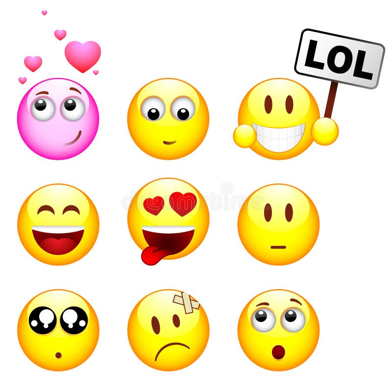 Emoticons nio set smileys vektor illustrationer. Illustration av ... Emoticons nio set smileys vektor illustrationer. Illustration av ...