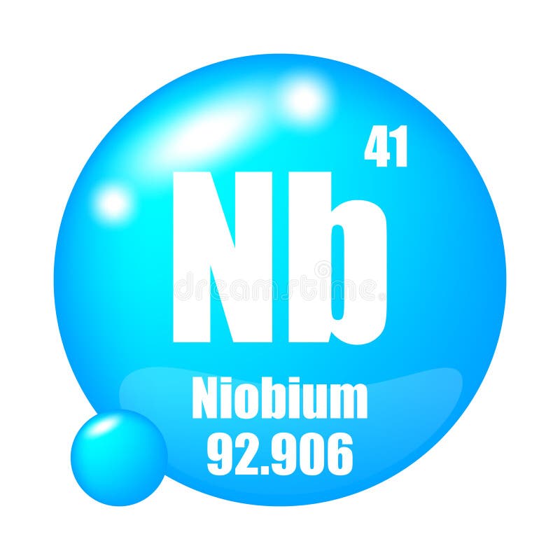 Niobium Icon. Nb Chemical Element. Atomic Number 41. Mass 92.906. Blue ...