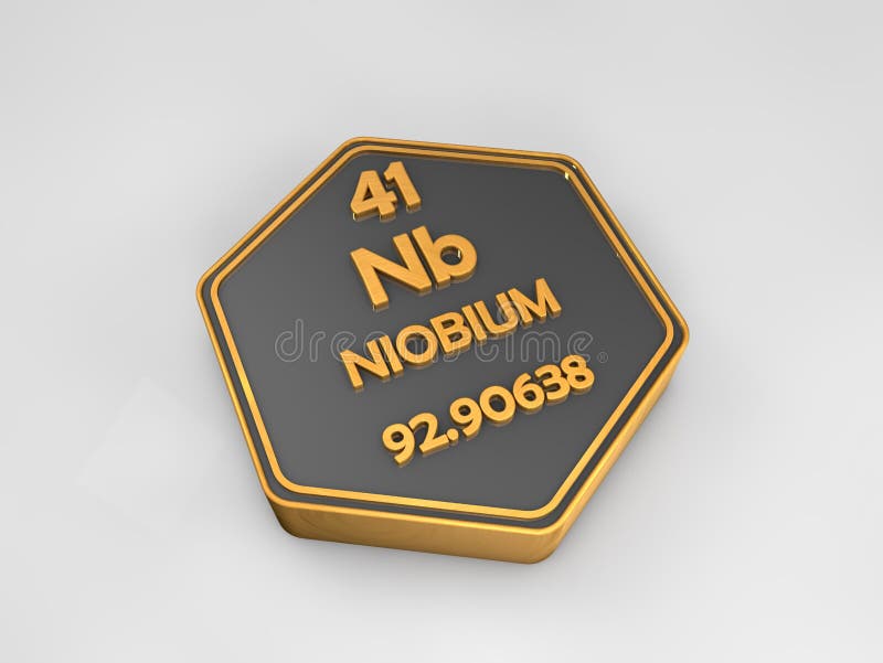 Niobium - Nb - Chemical Element Periodic Table Hexagonal Shape Stock ...