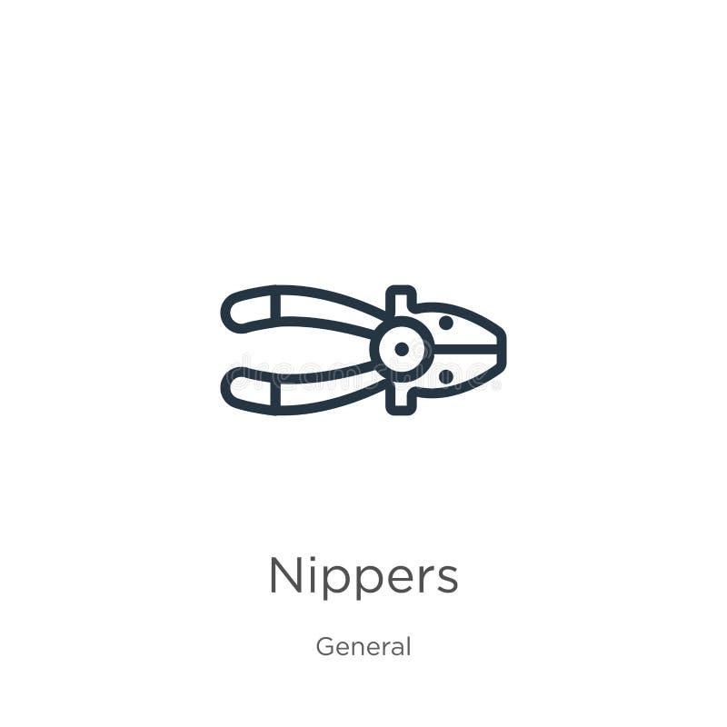 Outline Nippers Vector Icon. Isolated Black Simple Line Element ...