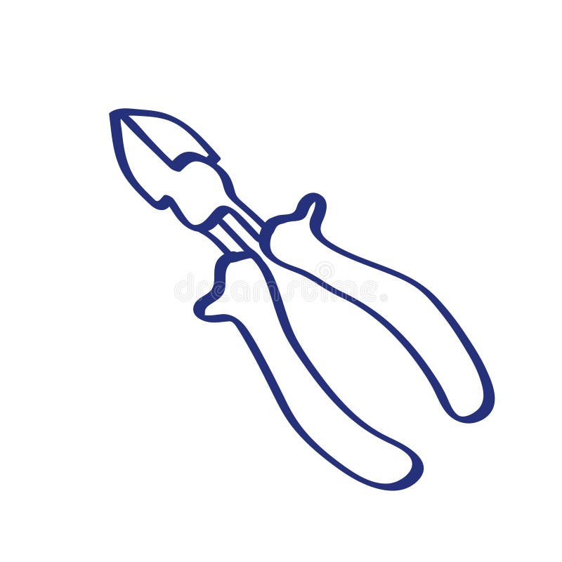 Nippers Sketch. Construction Tool Stock Vector - Illustration of pair ...