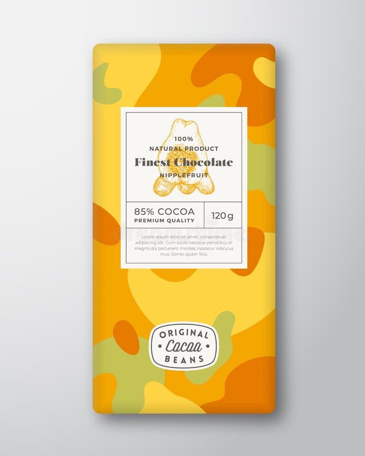 Nipplefruit Chocolate Label. Abstract Shapes Vector Packaging Design ...