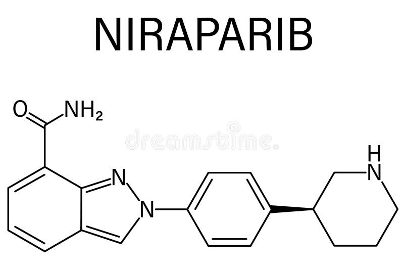 Niraparib Molecule. Skeletal Formula. Stock Vector - Illustration of ...