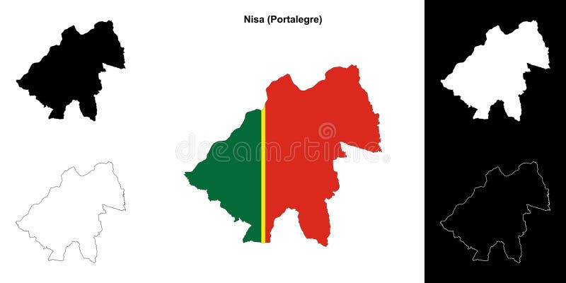 Nisa outline map stock vector. Illustration of outline - 334995708
