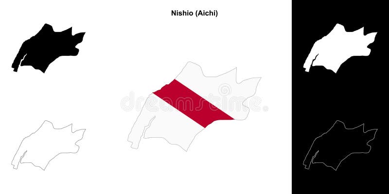 Nishio outline map stock vector. Illustration of vector - 379082286