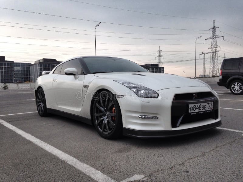 Nissan GTR editorial photo. Image of white, nissan, outdoors - 43145716