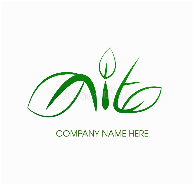 NIT Letters Made with Green Leaf. NIT Dummy Company Logo Stock Vector ...