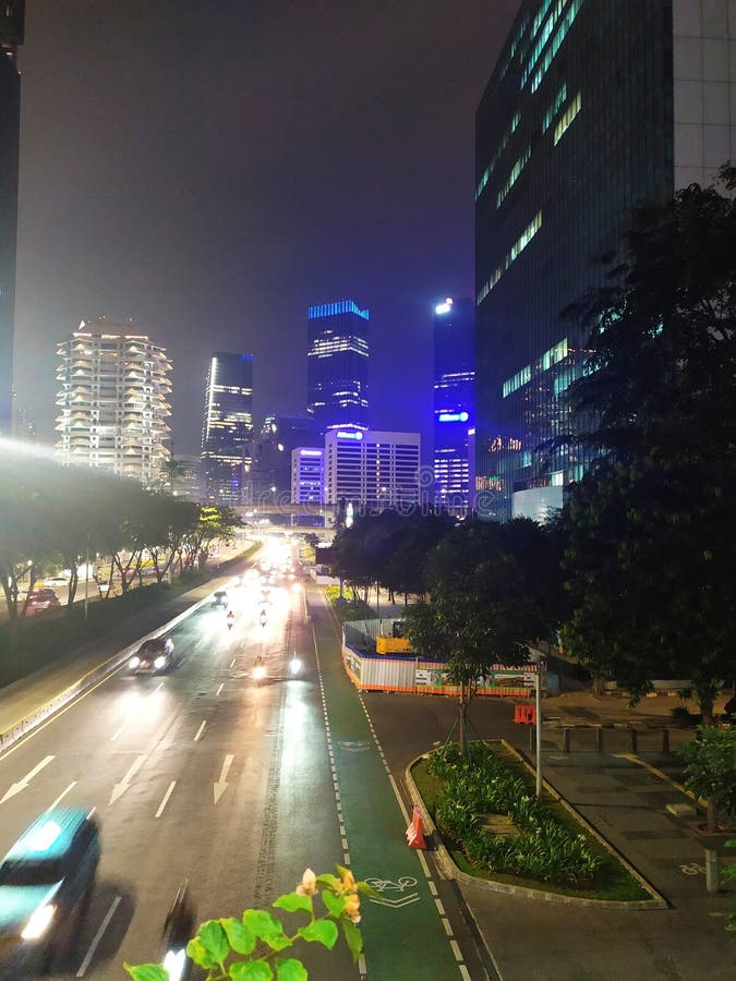 Night at Jakarta stock photo. Image of jakarta, street - 229731652