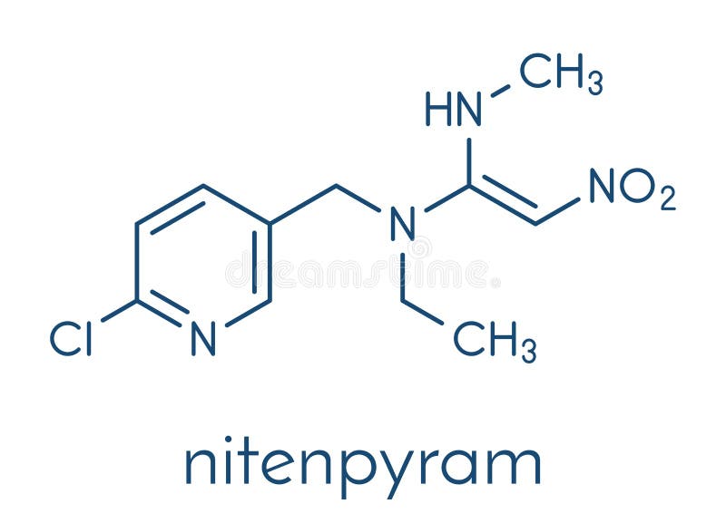 Nitenpyram Insecticide Molecule Neonicotinoid Class. Skeletal Formula ...