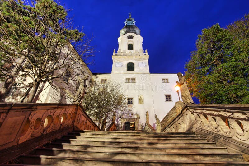 Nitra Castle at Night, Slovakia Stock Photo - Image of empire, slav ...