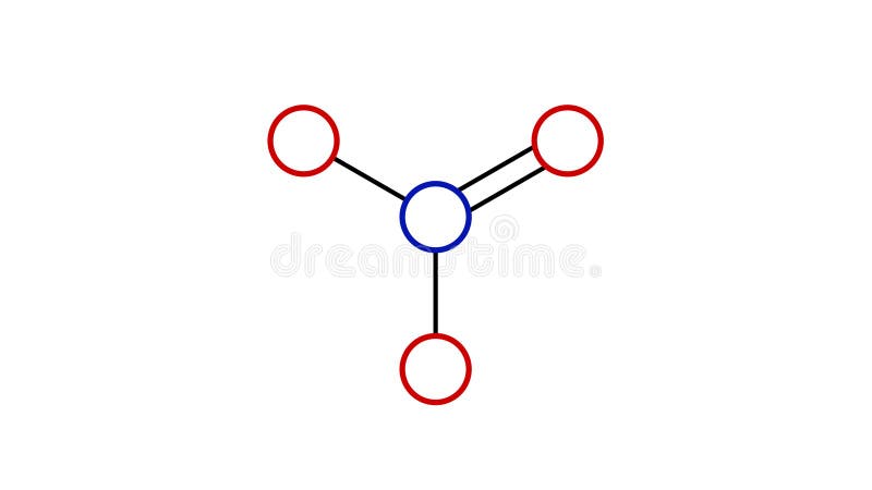Nitrate Molecule, Structural Chemical Formula, Ball-and-stick Model ...