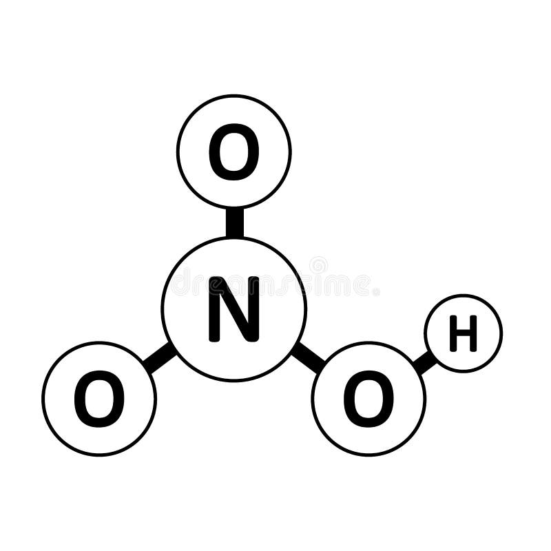 Nitric acid molecule icon stock illustration. Illustration of circle ...