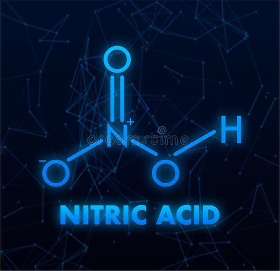 Nitric Acid Molecule Structure on Dark Background Stock Vector ...