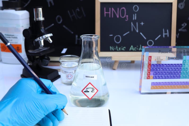 Nitric Acid and Symbol Structural Formula Chemical Stock Image - Image ...