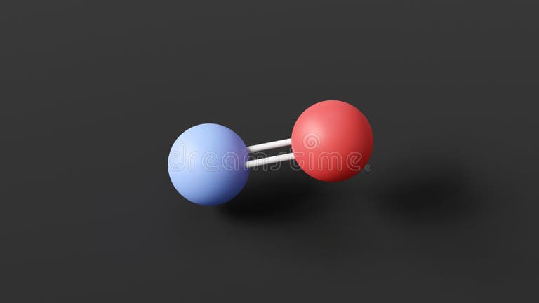 Nitric Oxide Molecule, Molecular Structure, Nitrogen Oxide, Ball and ...