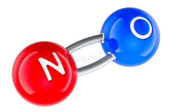 Nitric Oxide Molecule NO Molecule Model. 3D Rendering Stock ...