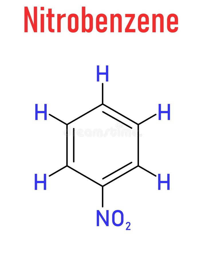 Nitrobenzene Solvent Molecule. Skeletal Formula Stock Vector ...