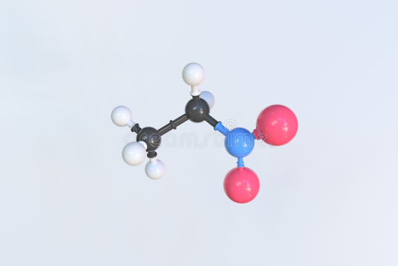 Nitroethane Molecule Made with Balls, Scientific Molecular Model. 3D ...