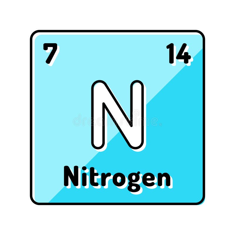 Nitrogen Chemical Element Color Icon Vector Illustration Stock Vector ...