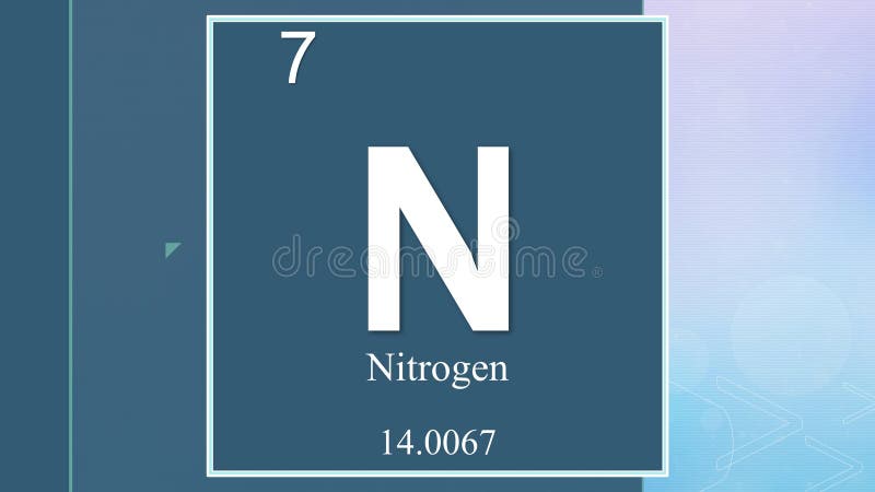Nitrogen Chemical Element Symbol on Blue Solid and Gradient Background ...