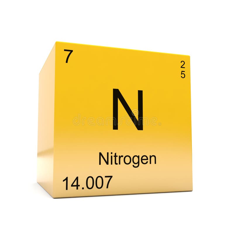 Nitrogen Block On The Pile Of Periodic Table Of The Chemical Elements ...